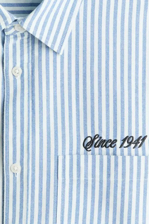 H&m Relaxed Fit Embroidered-motif Cotton Shirt