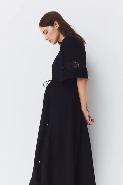 H&m Mama Crinkled Broderie Anglaise Dress