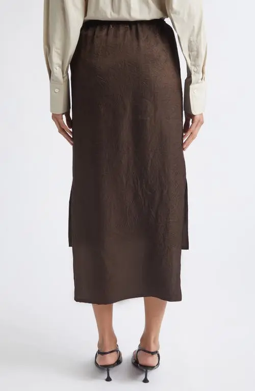 Ossou Crinkle Satin High-low Slip Skirt