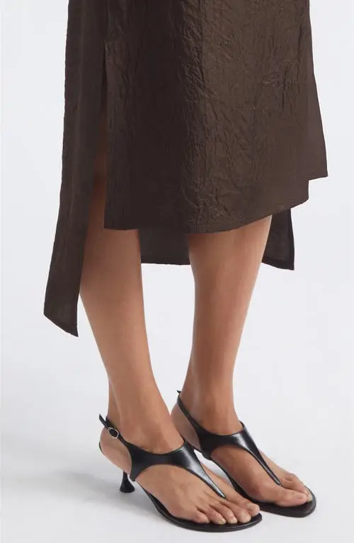 Ossou Crinkle Satin High-low Slip Skirt