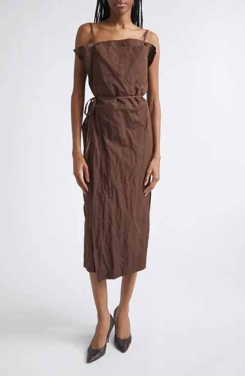Ossou Shore Apron Wrap Midi Dress