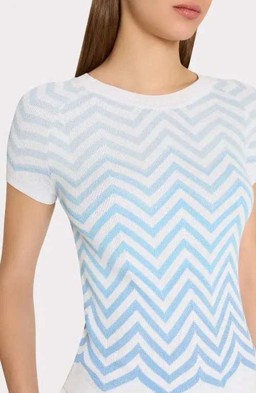MILLY Kaira Metallic Stripe Crewneck Sweater