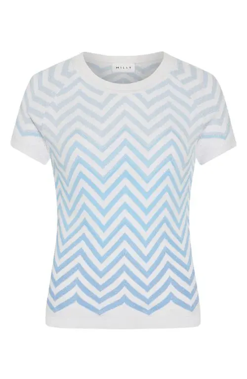 MILLY Kaira Metallic Stripe Crewneck Sweater