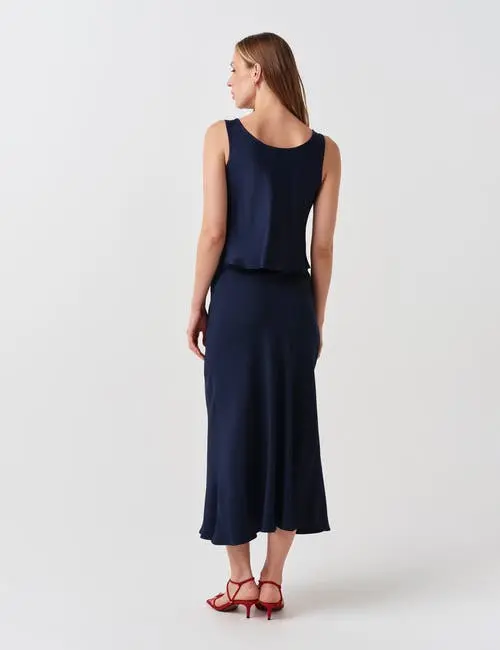 GHOST LONDON Lyra Crepe Midi Skirt