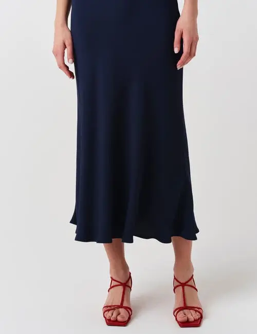 GHOST LONDON Lyra Crepe Midi Skirt