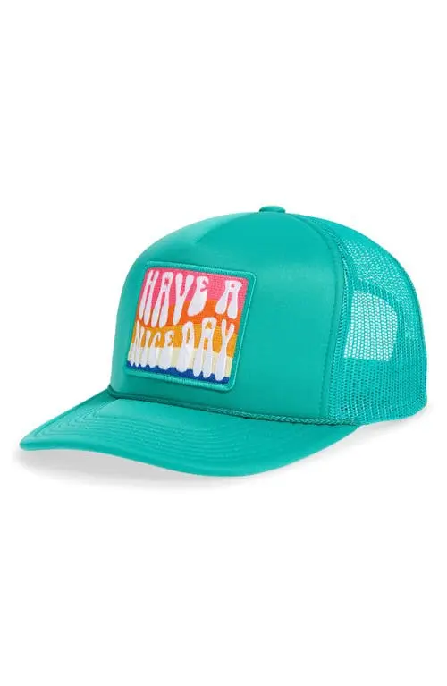 LOCAL BEACH Trucker Hat With Embroidered Patch - Jade