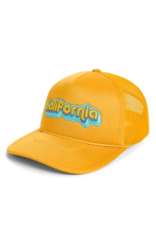 LOCAL BEACH California Patch Trucker Hat - Gold