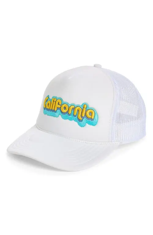 LOCAL BEACH California Patch Trucker Hat - White