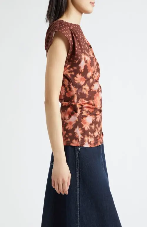 3.1 Phillip Lim Desert Floral Patchwork Cap Sleeve Cotton Top