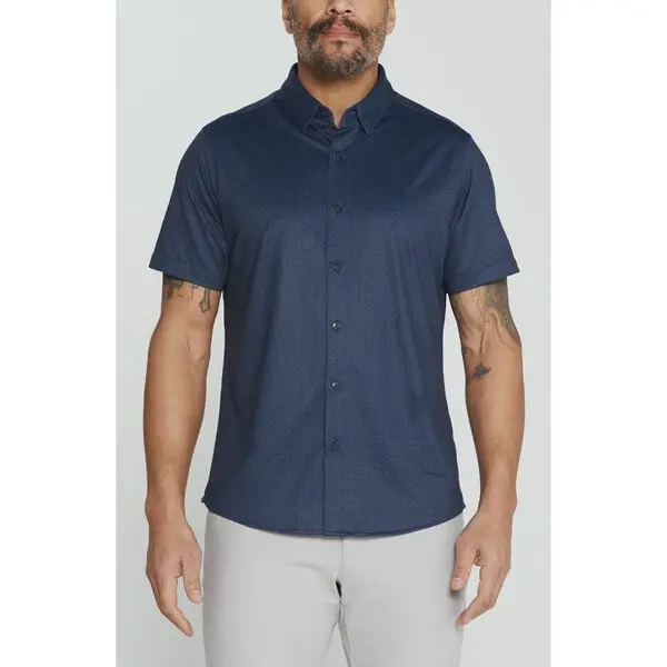 7 Diamonds Puente Performance Geometric Short Sleeve Shirt
