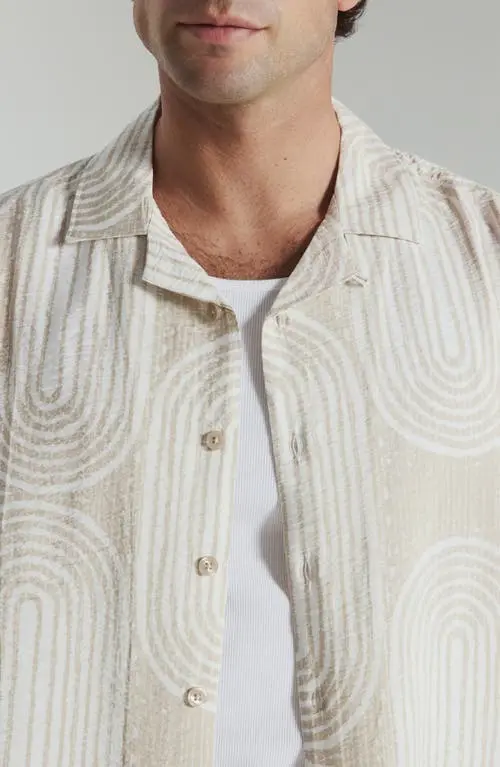 7 Diamonds Adrien Geometric Print Camp Shirt