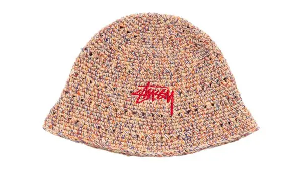 StÜssy Hemp Stock Knit Bucket Hat - Multi Tan