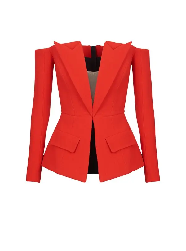 Balmain Off-the-shoulder Peplum Top