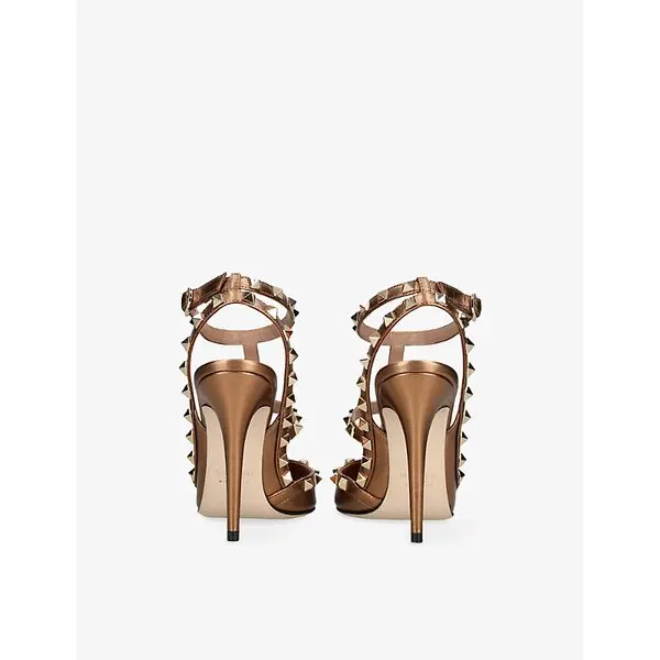 Valentino Garavani Rockstud 100 Leather Courts - Bronze
