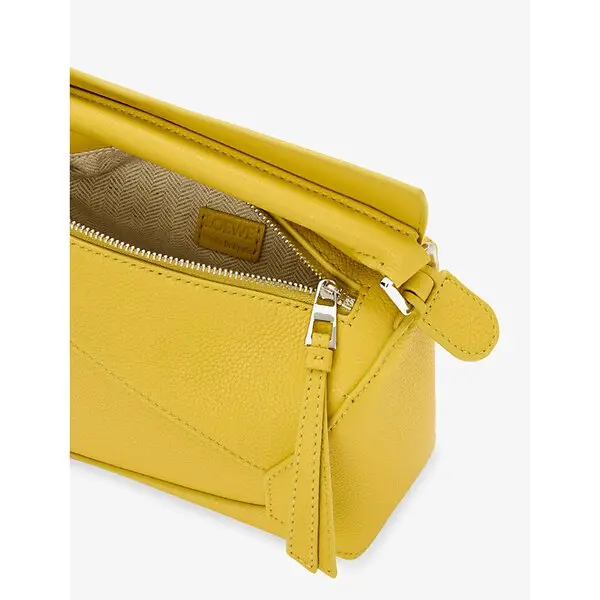 Loewe Puzzle Edge Mini Leather Cross-body Bag - Dandelion