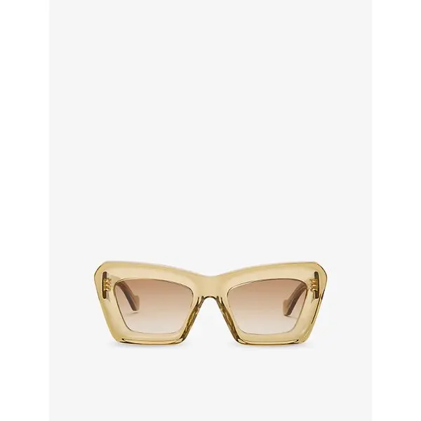 Loewe Beveled Cat-eye Acetate Sunglasses - Transparent Olive