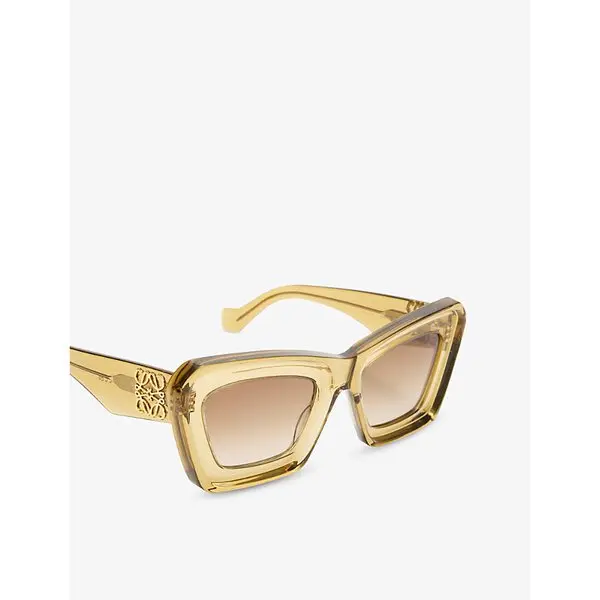 Loewe Beveled Cat-eye Acetate Sunglasses - Transparent Olive
