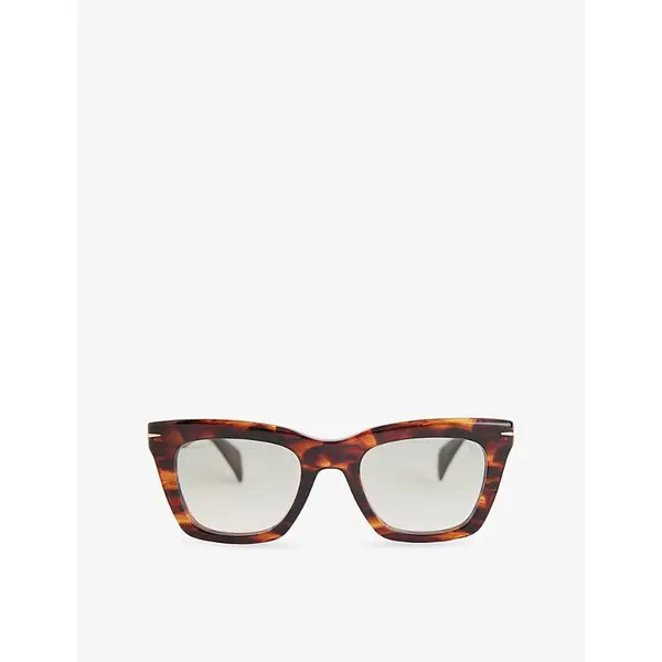 DB EYEWEAR BY DAVID BECKHAM Miami Rectangle Frame Sunglasses - Brown