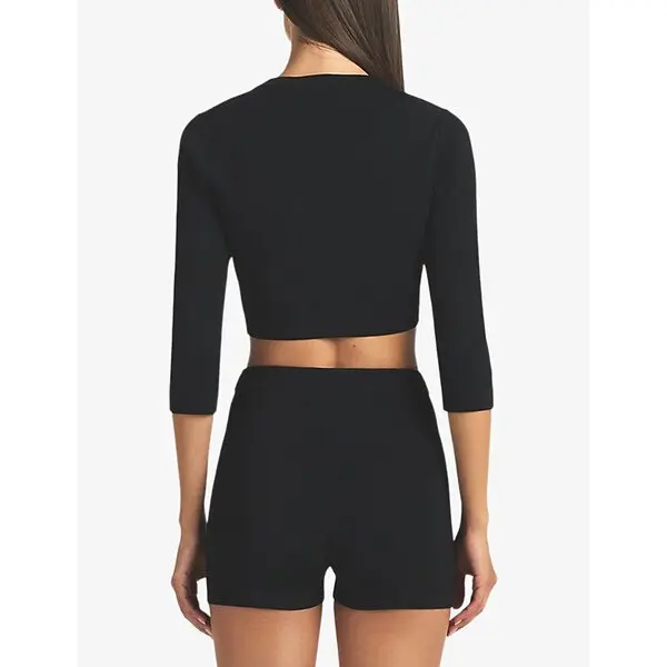 SKIMS Refined Knit Cropped Cardigan - Obsidian