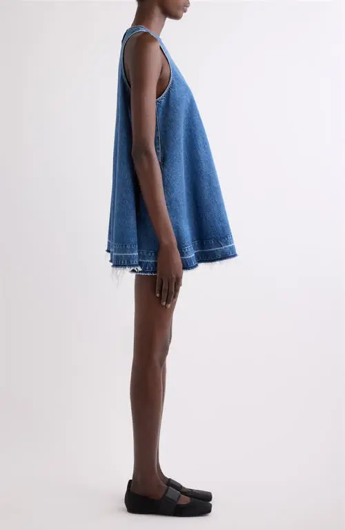 Givenchy Raw Hem Trapeze Denim Minidress