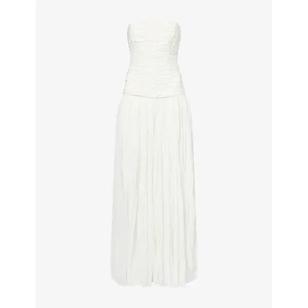 Simkhai Danielle Crinkle Jersey Bustier Gown - Ivory