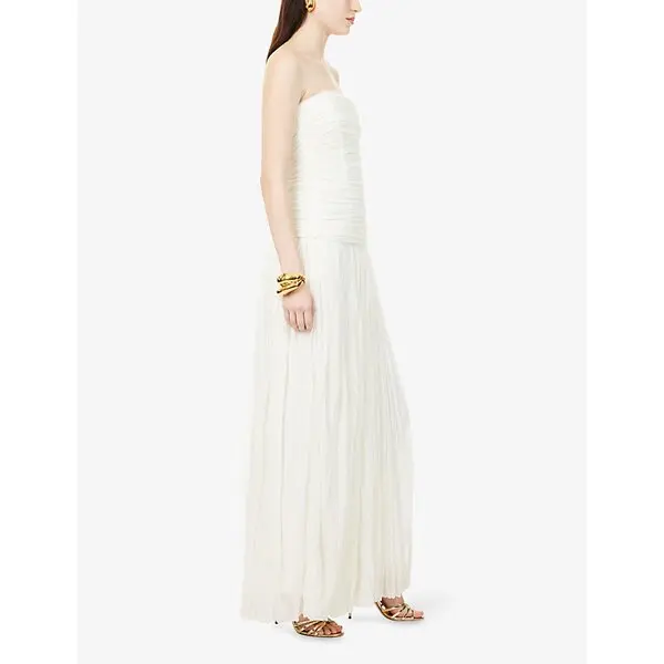 Simkhai Danielle Crinkle Jersey Bustier Gown - Ivory