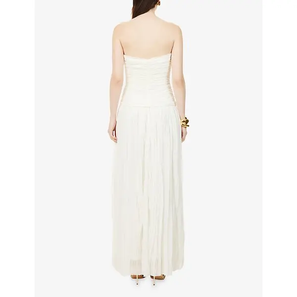 Simkhai Danielle Crinkle Jersey Bustier Gown - Ivory