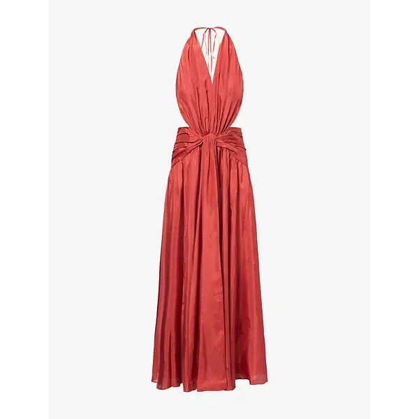 Zimmermann Indra Halter-neck Silk Maxi Dress