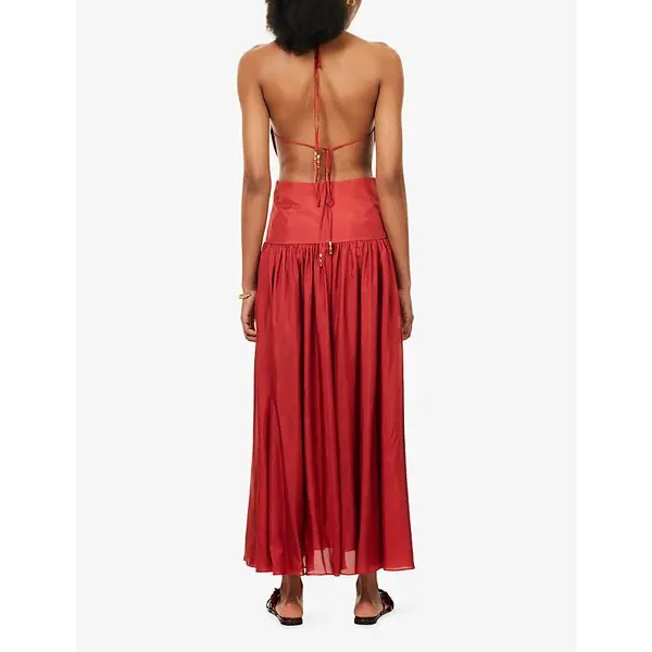 Zimmermann Indra Halter-neck Silk Maxi Dress