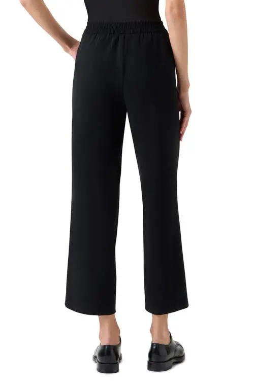 Akris Marlon Laser Cut Crepe Crop Wide Leg Pants