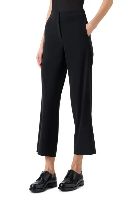 Akris Marlon Laser Cut Crepe Crop Wide Leg Pants