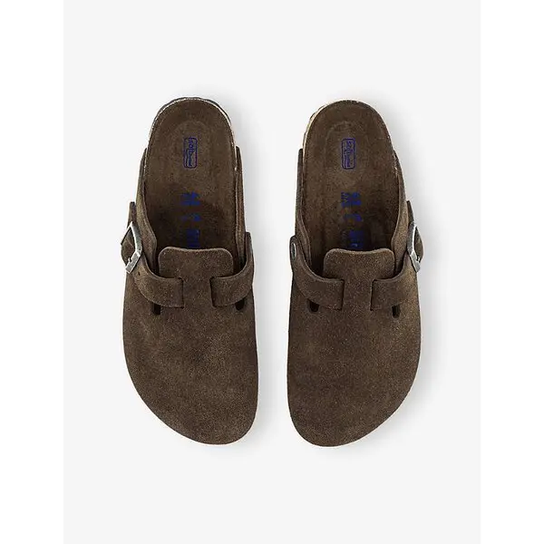 BIRKENSTOCK Boston Suede Clogs - Carafe Brown