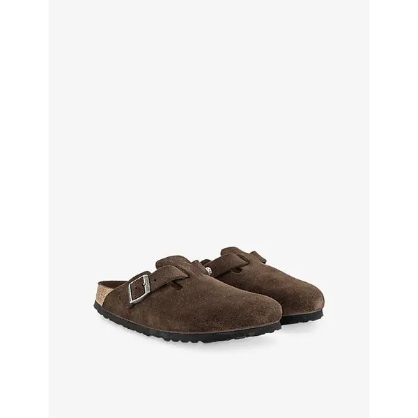 BIRKENSTOCK Boston Suede Clogs - Carafe Brown