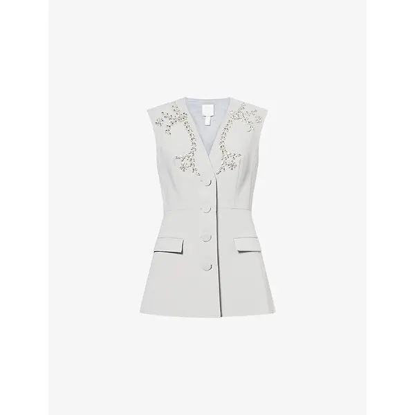 Huishan Zhang Embellished Tailored Waistcoat - Grey