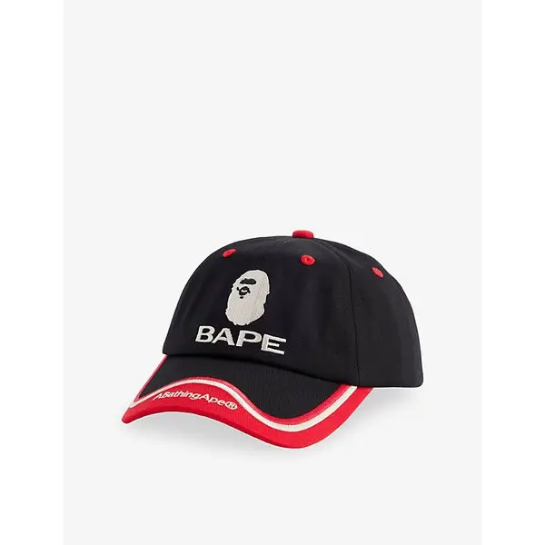 A BATHING APE Embroidered Cotton-twill Baseball Cap - Black