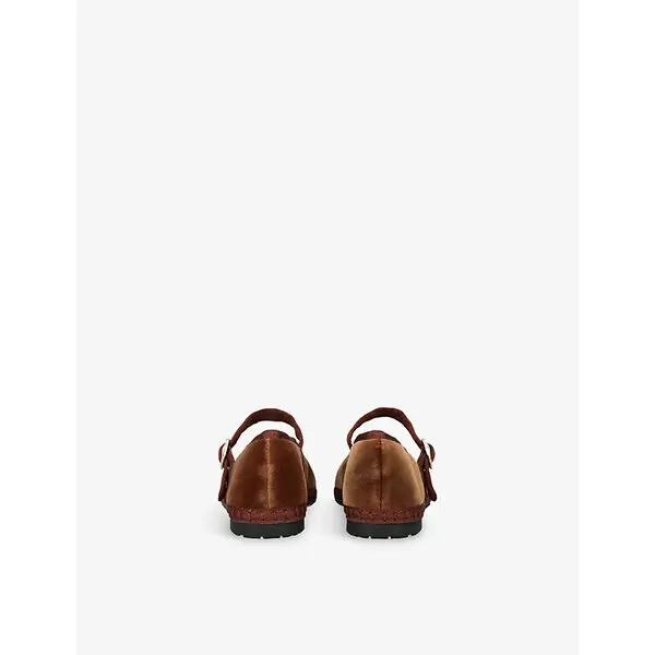 FLABELUS Pierre Cotton-velvet Ballet Flats - Brown