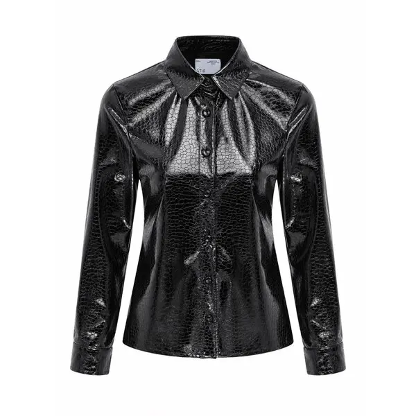 ATS THE LABEL Noir Croc Statement Shirt - Black