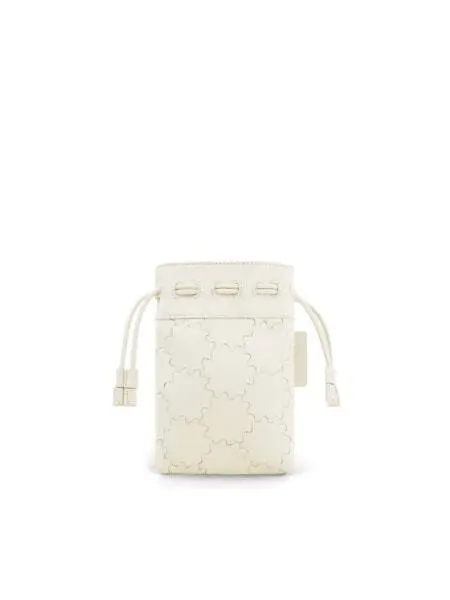 ORANGE CUBE Drawstring Pouch - White
