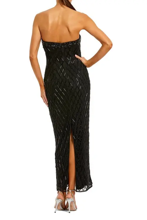 Mac Duggal Strapless Embellished Column Gown