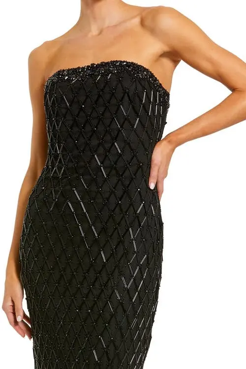 Mac Duggal Strapless Embellished Column Gown