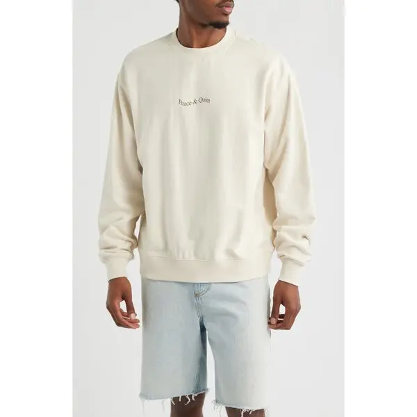 MUSEUM OF PEACE & QUIET Wordmark Graphic Sweatshirt - Bone