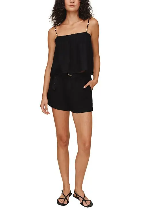 Bella Dahl Belted Eyelet Linen Blend Shorts