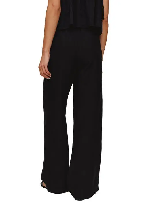 Bella Dahl Beaded Drawstring Linen Blend Wide Leg Beach Pants
