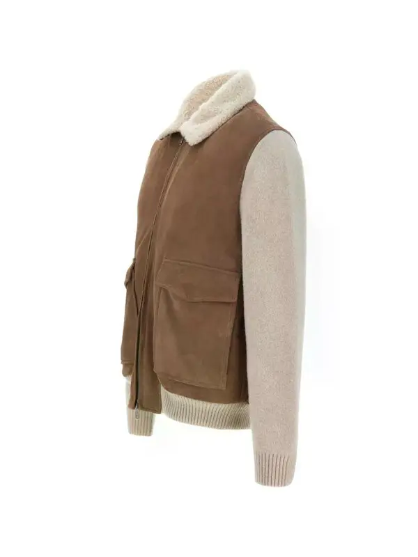 VOLFAGLI FIRENZE Arena Shearling-collar Leather Jacket