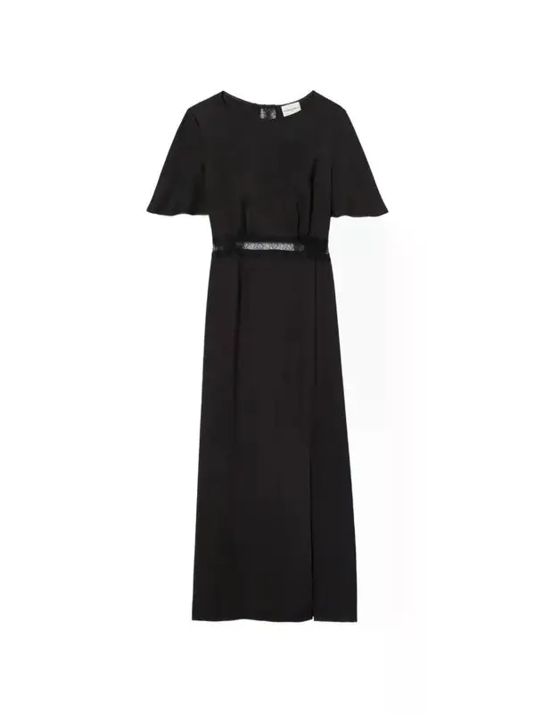 Claudie Pierlot Lace-trim Open-back Maxi Dress - Black