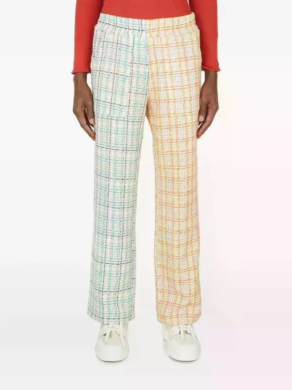 (DI)VISION Check-pattern Contrasting-panel Trousers