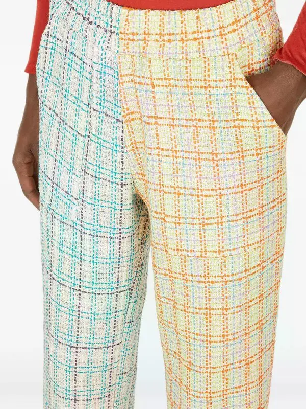 (DI)VISION Check-pattern Contrasting-panel Trousers