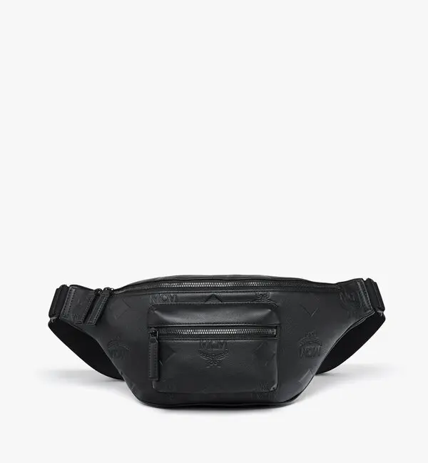 Mcm Maxi Monogram Leather Fursten Belt Bag - Black