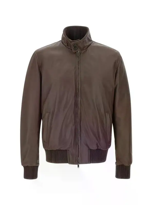 VOLFAGLI FIRENZE Leather High Neck Jacket