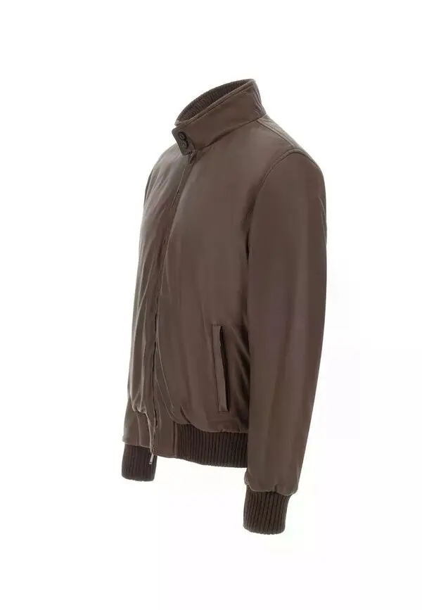VOLFAGLI FIRENZE Leather High Neck Jacket
